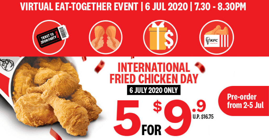 KFC: $9.90 For 5 Pc Chicken on International Fried Chicken Day