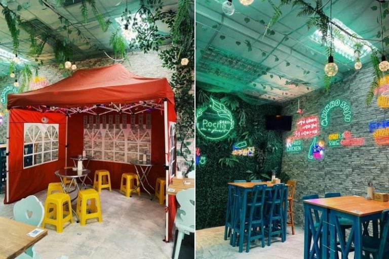 Pocha in a Forest whisks you away Korea's streets with its food tent getup