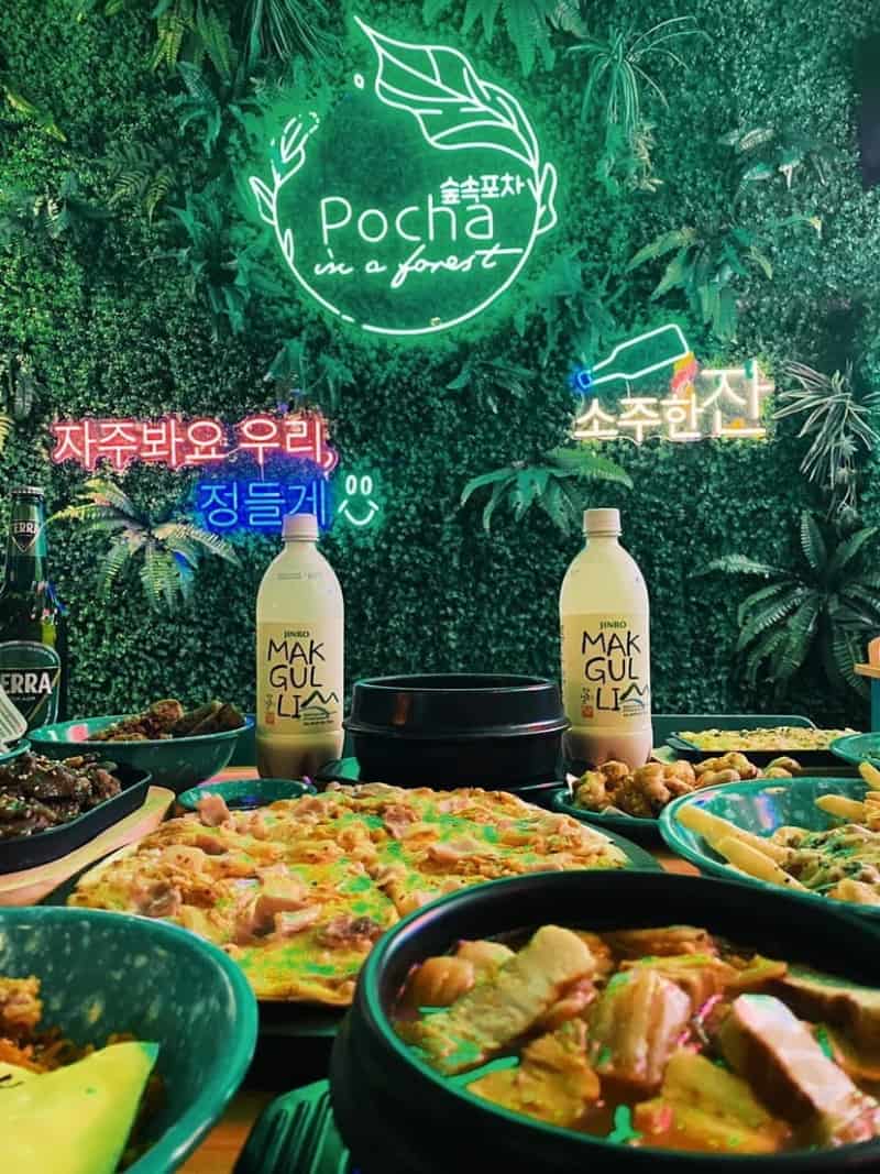Pocha in a Forest whisks you away Korea's streets with its food tent getup