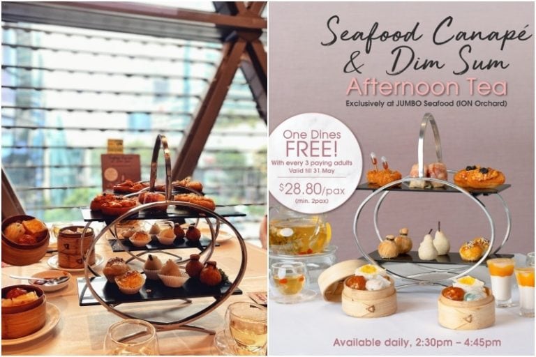 Jumbo Seafood has a seafood canapé and dim sum afternoon tea