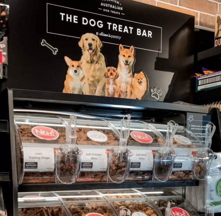 The Dog Treat Bar has organic dog treats hidden in a supermarket