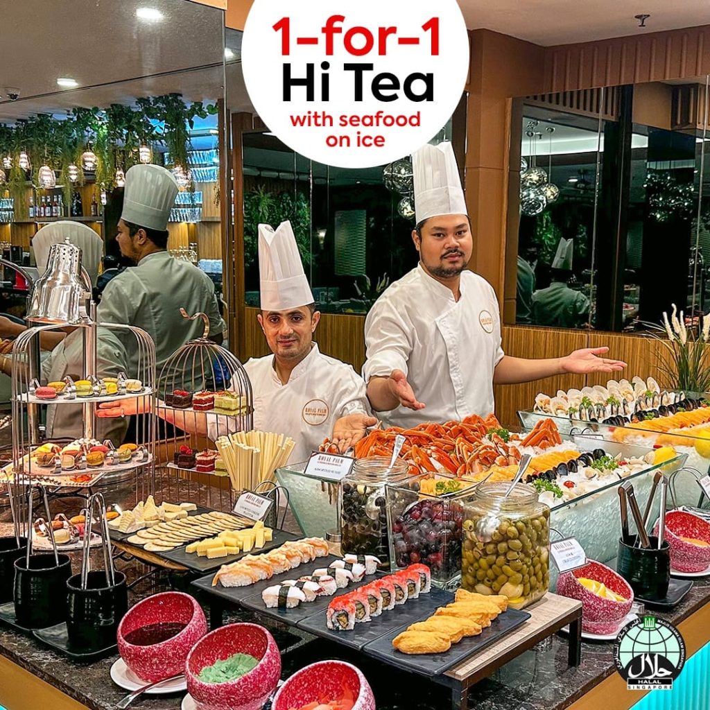 1-for-1 high tea buffet with free-flow seafood on ice & more at Royal Palm Meat & Dine