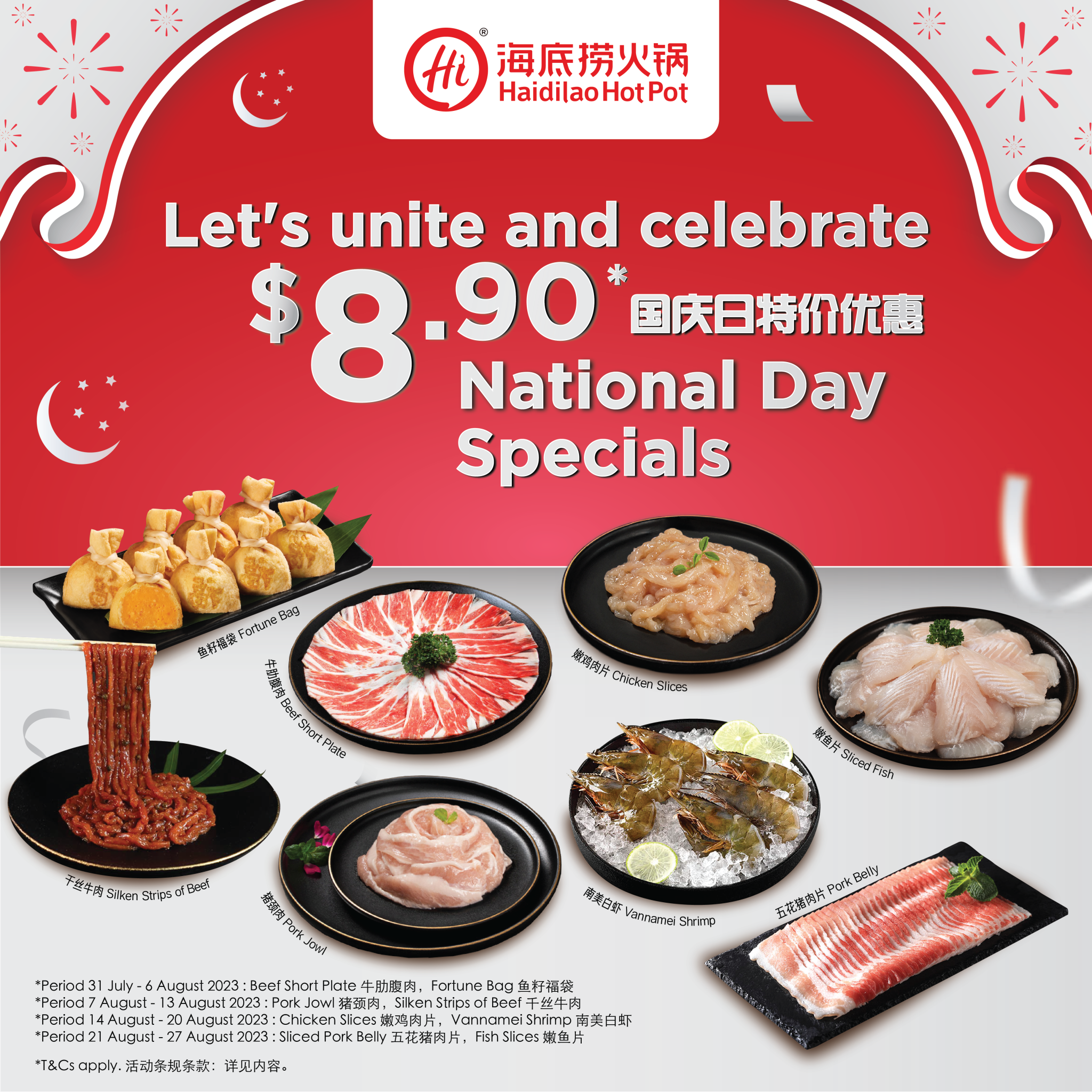 Haidilao has full portion dishes at just S$8.90 this National Day