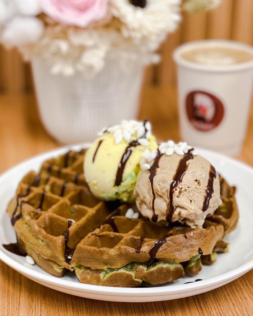 delato serves mochi waffles & handcrafted gelato in fun flavours