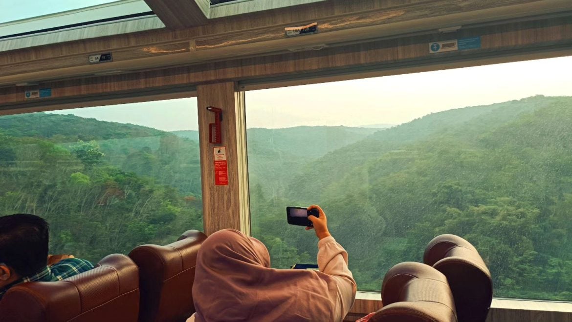 Indonesia has a 180-degree panoramic train with skylights