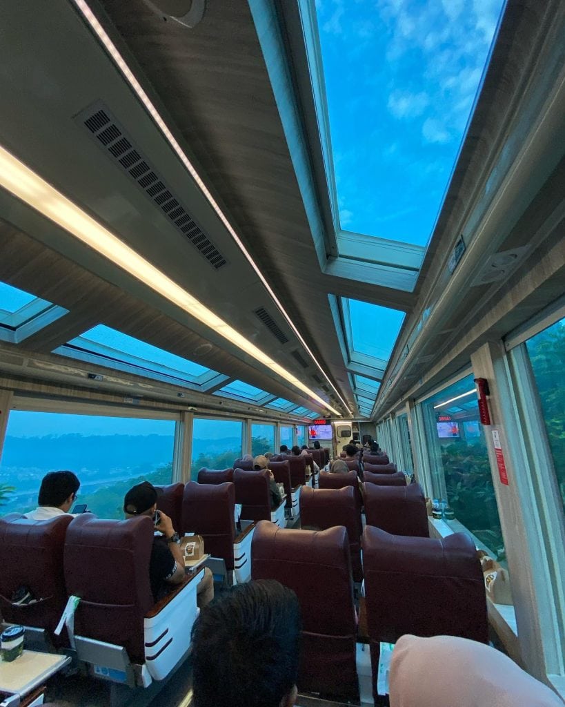 Indonesia has a 180-degree panoramic train with skylights