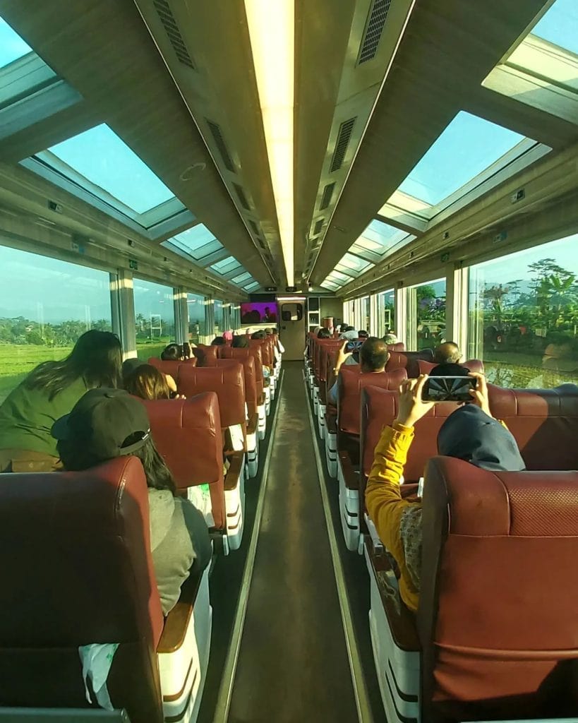 Indonesia has a 180-degree panoramic train with skylights