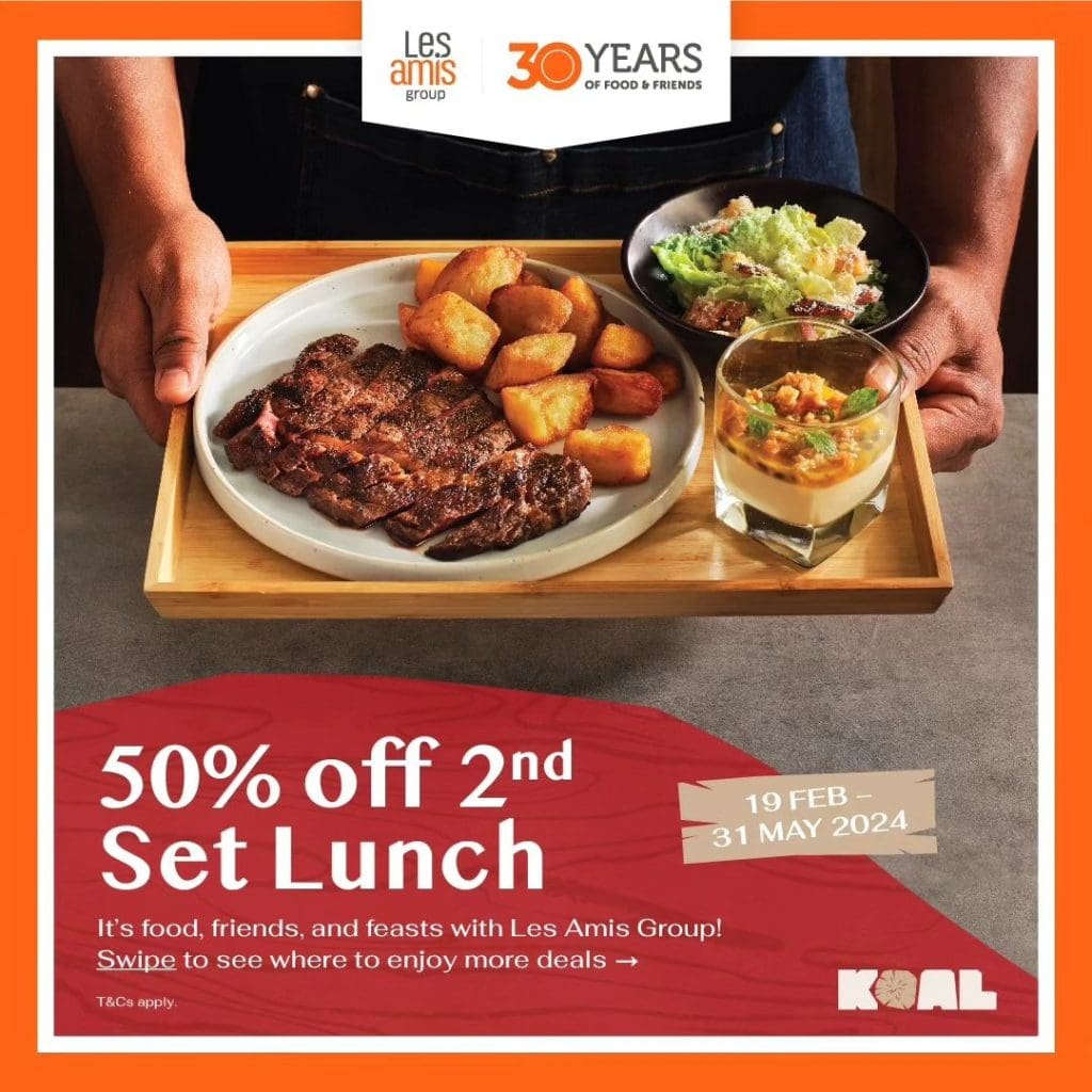 KOAL has 50% off set lunches with steak, chirashi & more