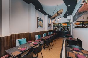 The Muslim-owned OUD Restaurant has grilled meats and seafood